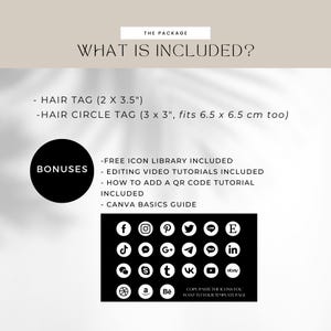 DIY Hair Bundle Tag Template,circle Swing Tag,hair Extension Business ...