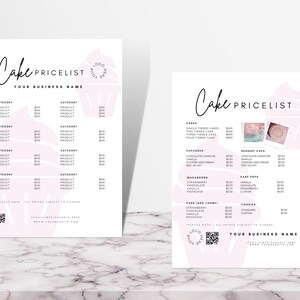 Editable Price List Template,minimal Bakery Template,bakery Branding ...