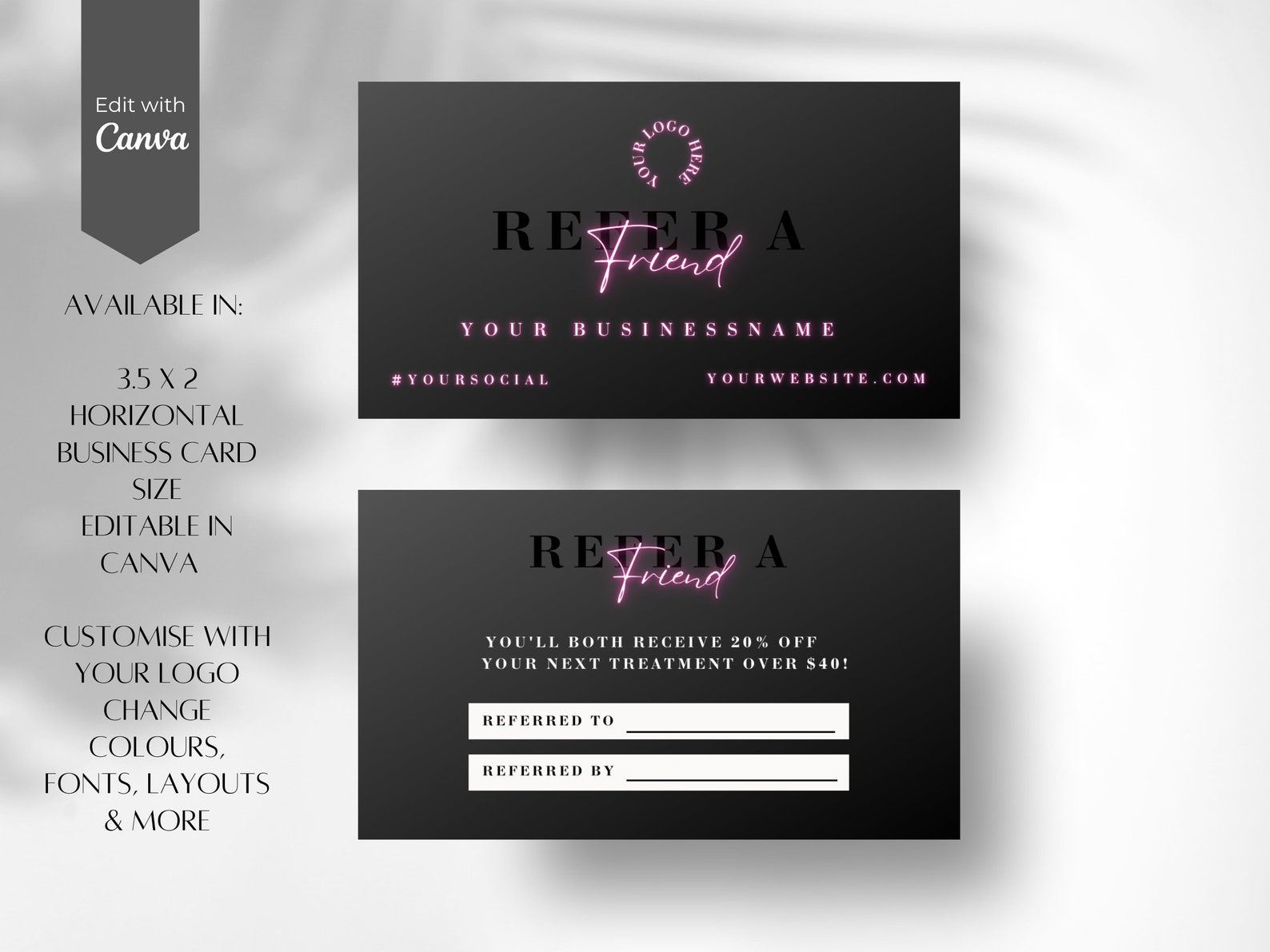 DIY Refer a Friend Loyalty Cards Referral Card Hairstylist - Etsy