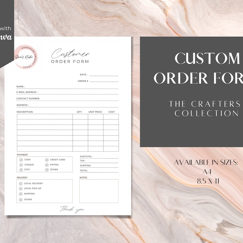 Cup Order Form - Etsy