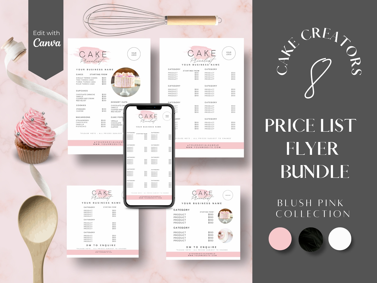 Cake Price List Bakery Menu Template Bakery Price List Cake - Etsy