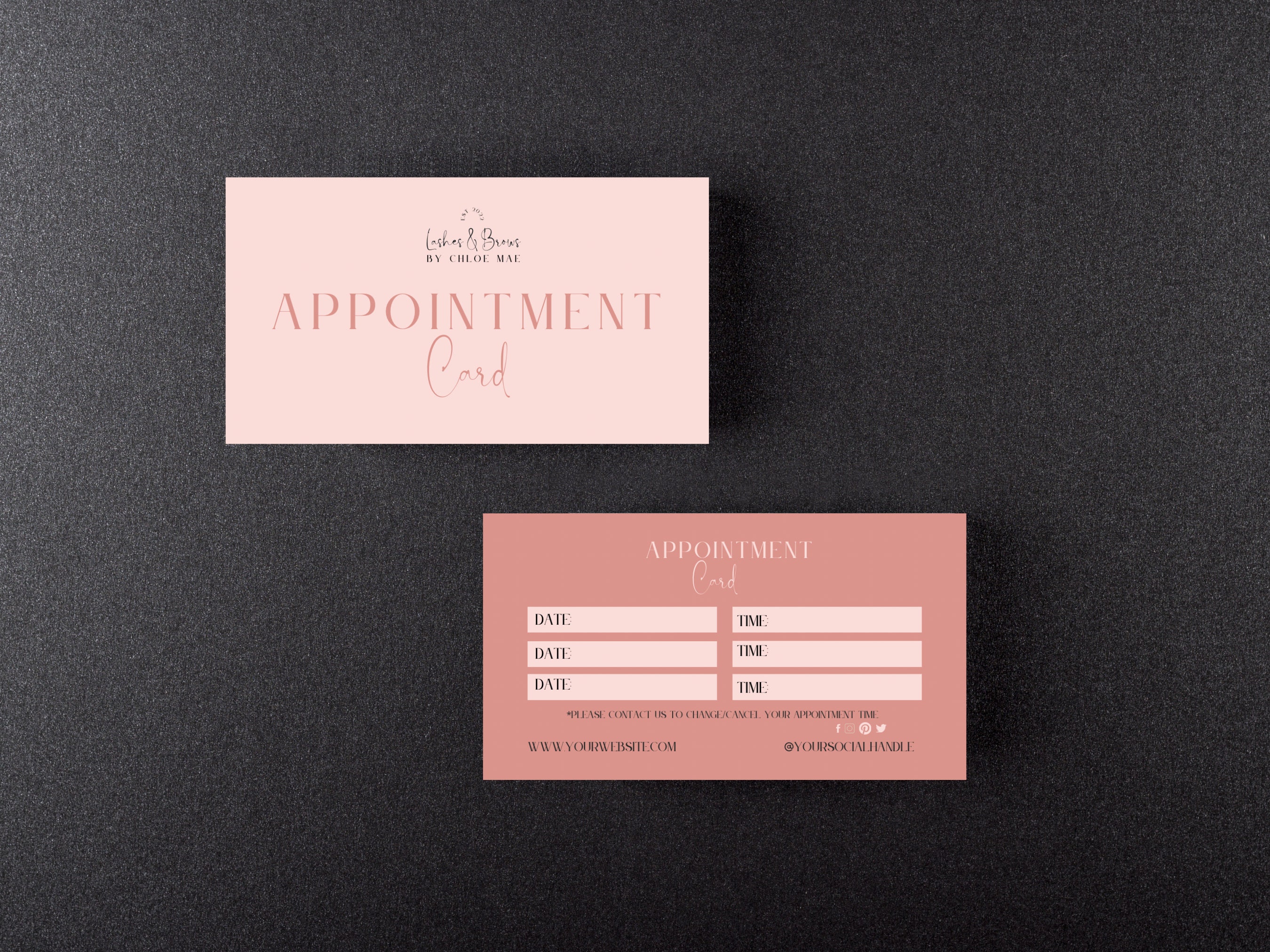 Editable Beauty Business Appointment Card Minimal - Etsy