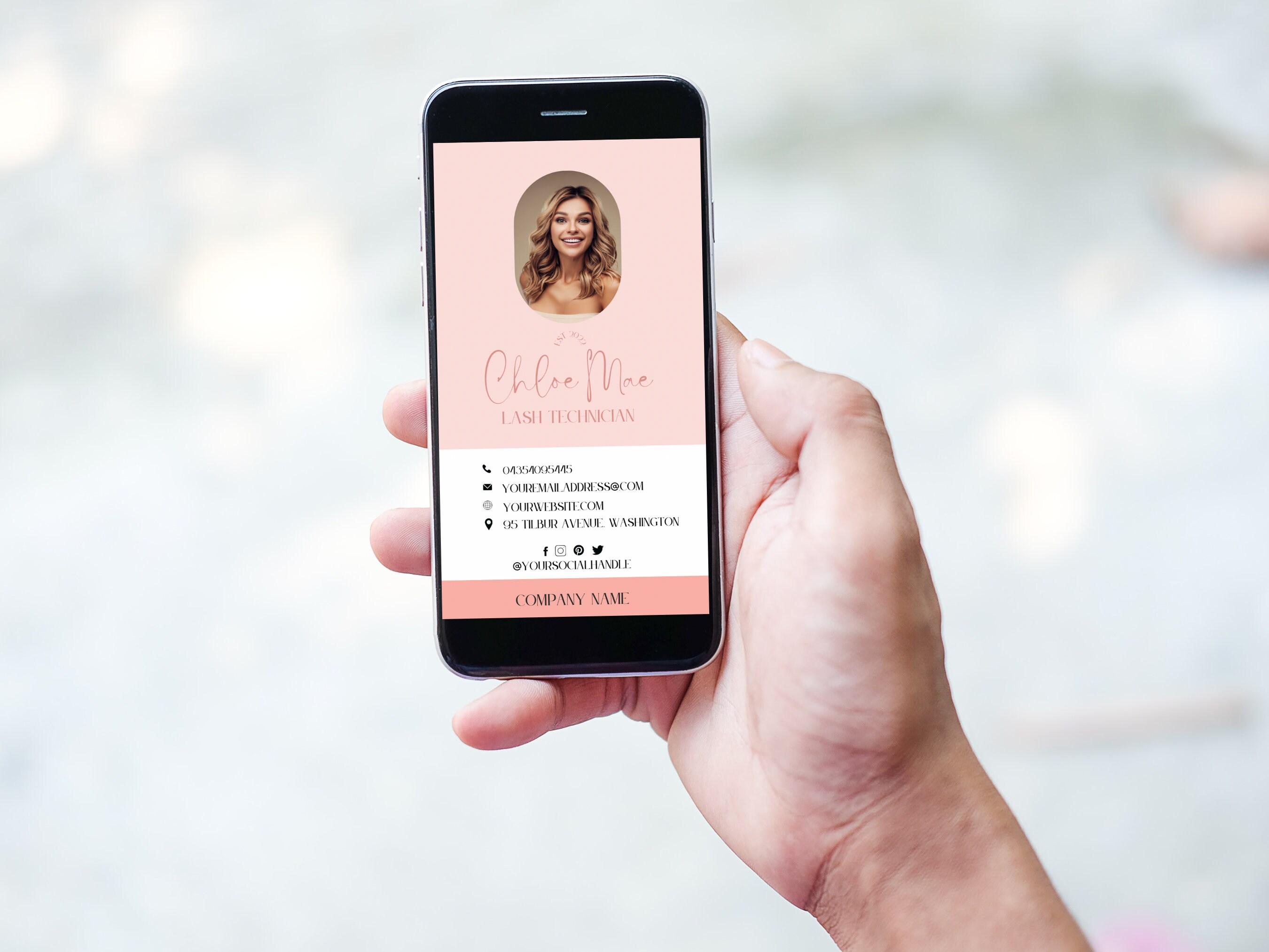 Editable Pink Digital Business Card Bundle for Lash Techsnail - Etsy ...