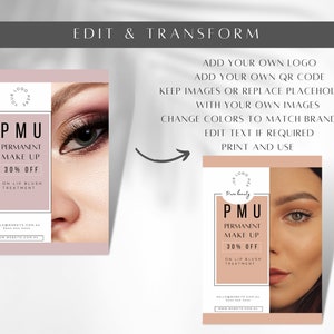 Pmu Permanent Make Up, Beauty Flyer, Skincare Makeup, Canva Flyer