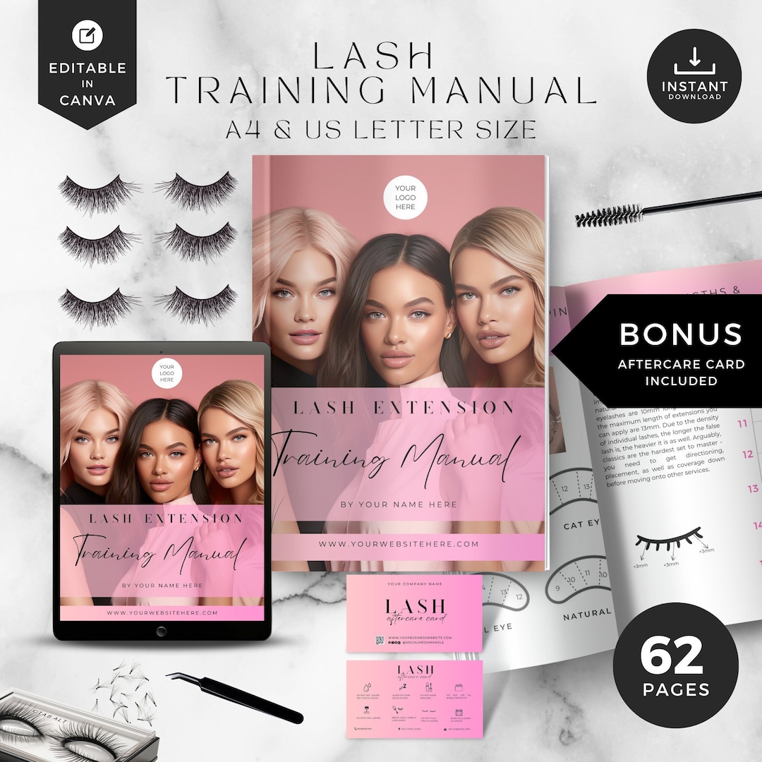 Lash Extension Training Template, Lash Extension Training Manual, Lash ...