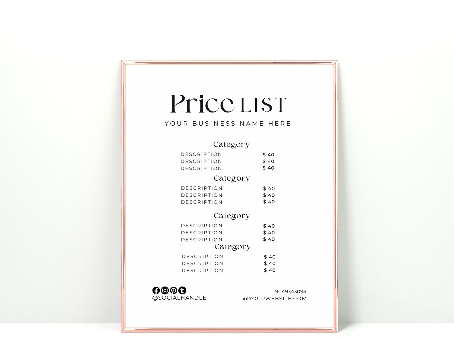 Scan to Pay Sign & Price List Template QR Code Sign - Etsy