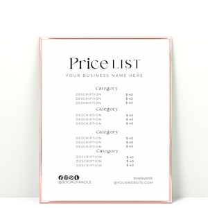 Scan to Pay Sign & Price List Template, QR Code Sign, Printable Payment ...