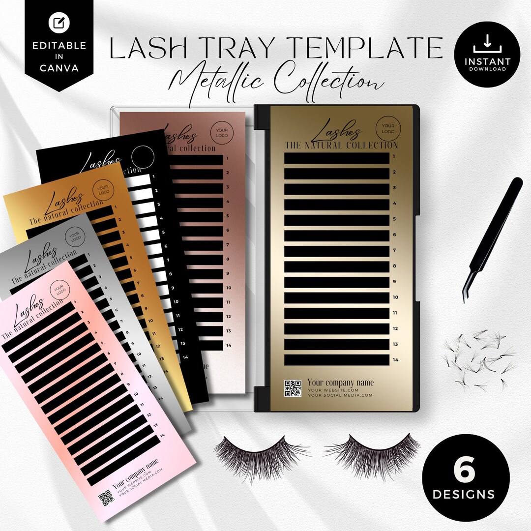 Lash Tray Template: Metallic Collection, Canva Mockup (digital Download ...