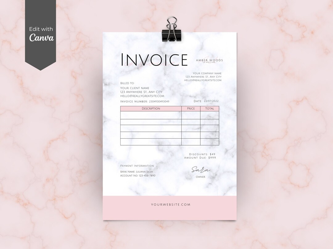 Invoice Template, Business Invoice, Beauty Salon Invoice, Receipt ...