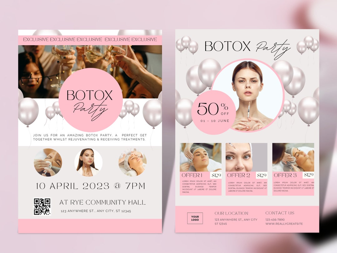 Botox Party Flyer Templates: Nurse Injector Promotion (canva Editable ...