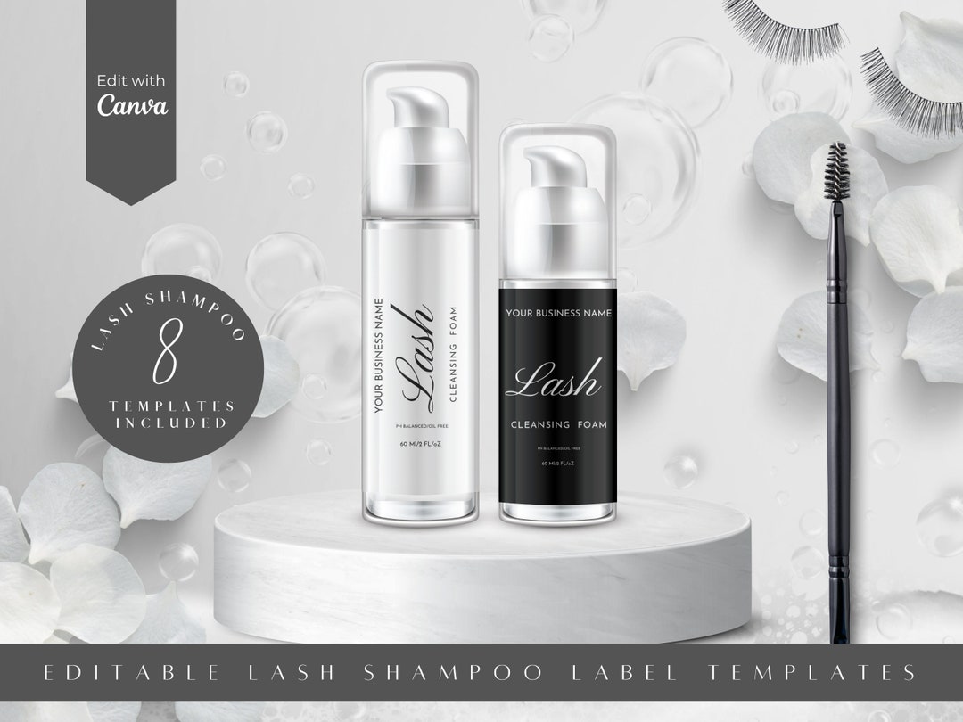 DIY Lash Shampoo Label Template: Lash Bath Wrapper Sticker (digital ...