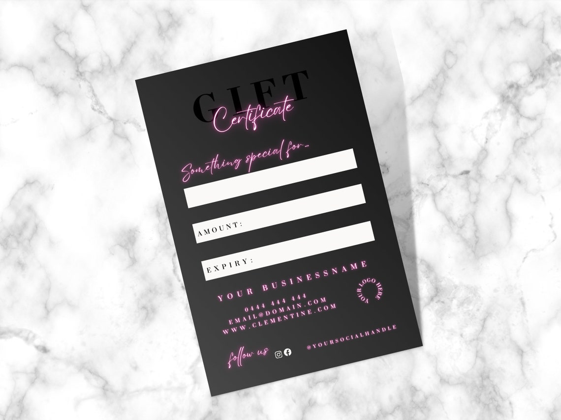 Printable Gift Voucher Template: Beauty, Lash, Nail Tech (canva ...