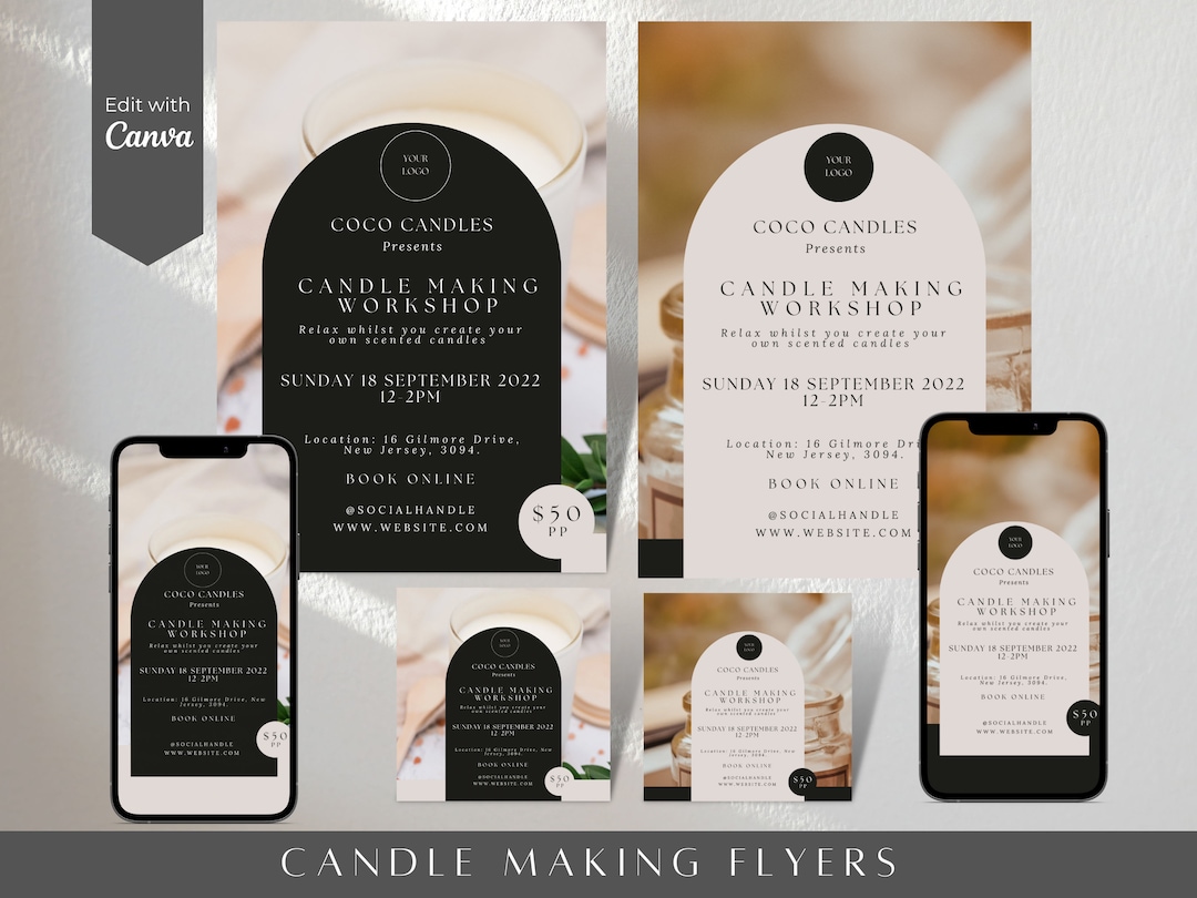 Editable Candle Making Flyer Template, Candle Class Flyer, Candle ...