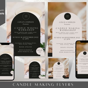 Editable Candle Making Flyer Template Candle Class Flyer - Etsy