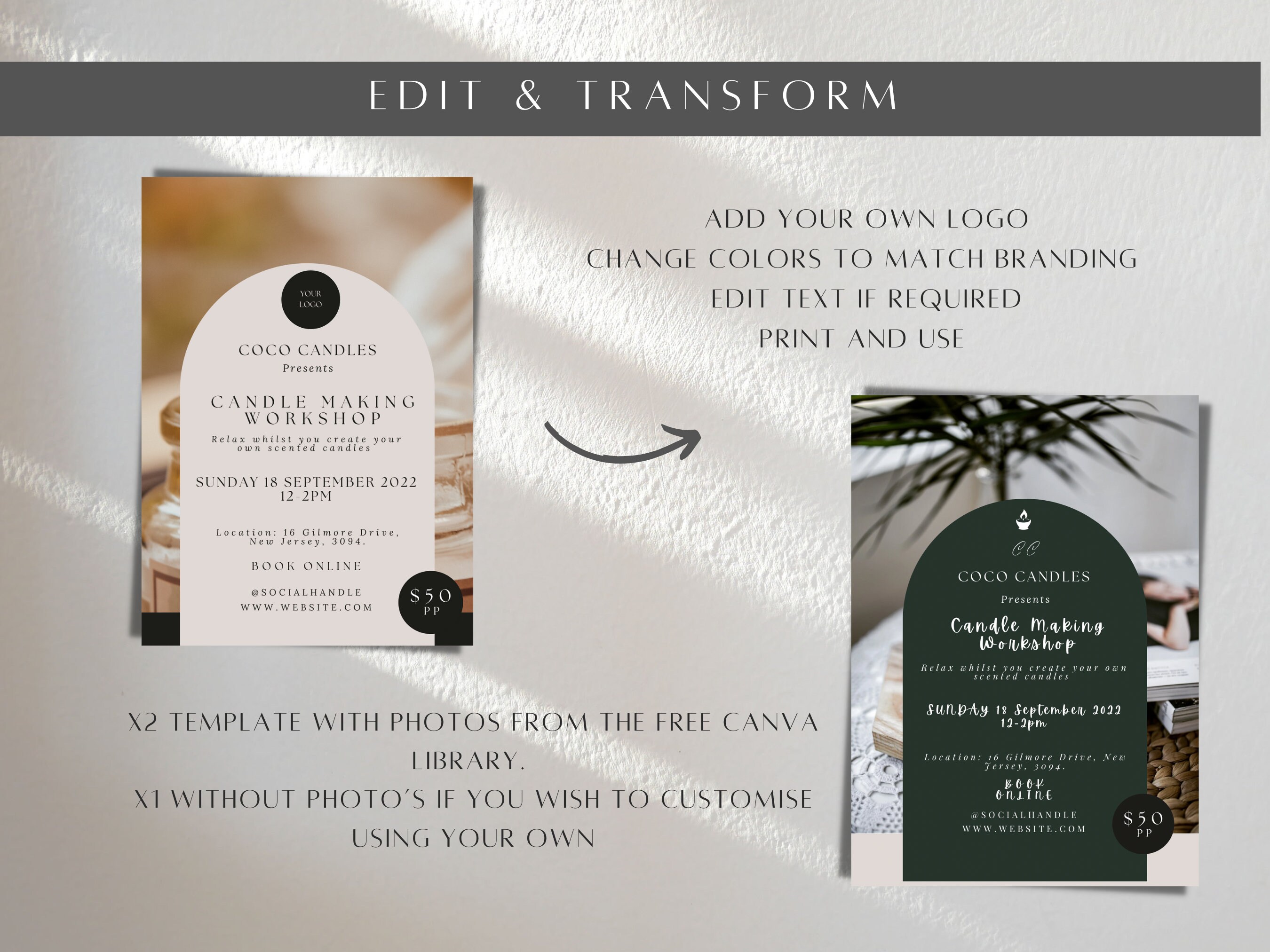 Editable Candle Making Flyer Template Candle Class Flyer - Etsy UK