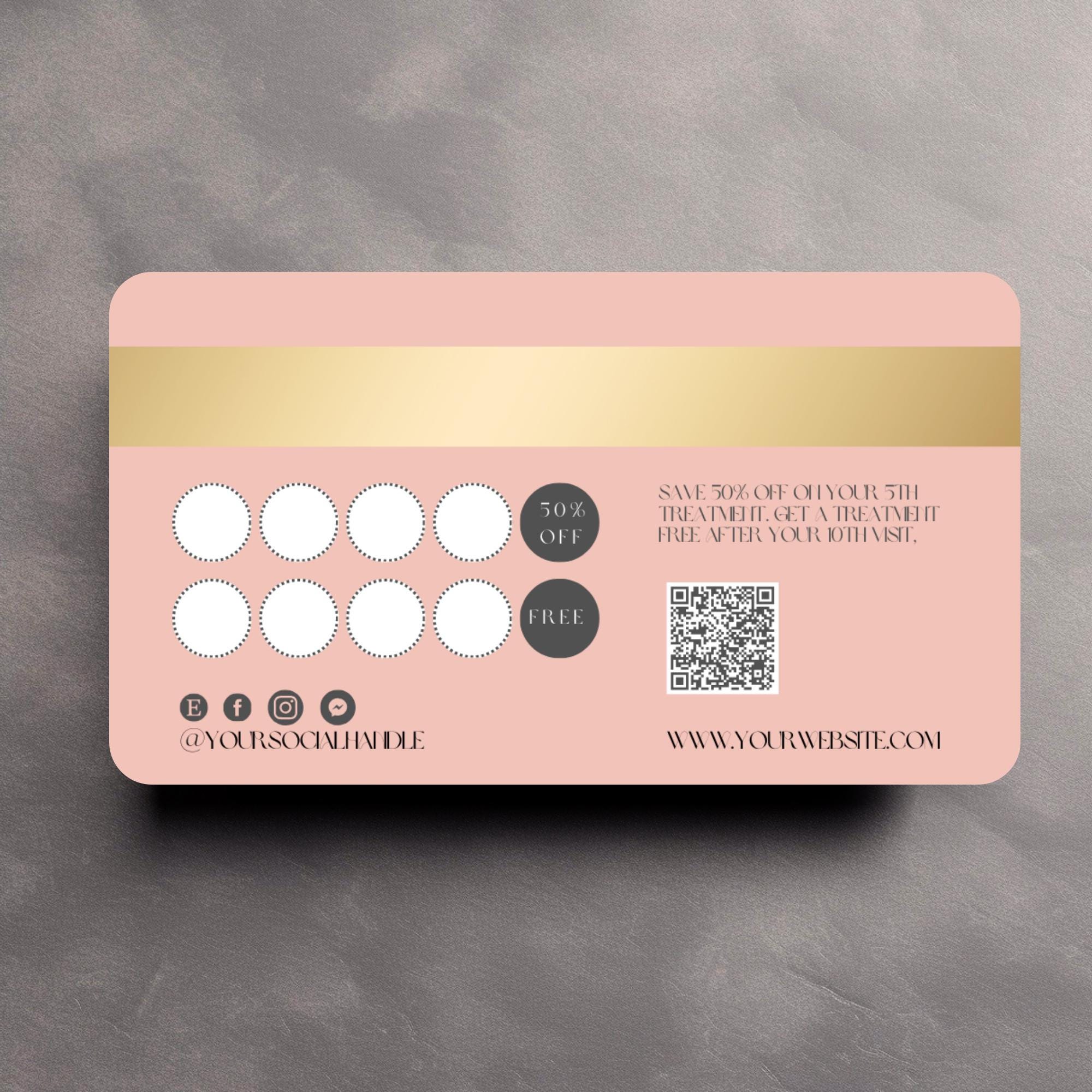 Blush Pink Loyalty Credit Card Template Minimalist Beauty Business ...
