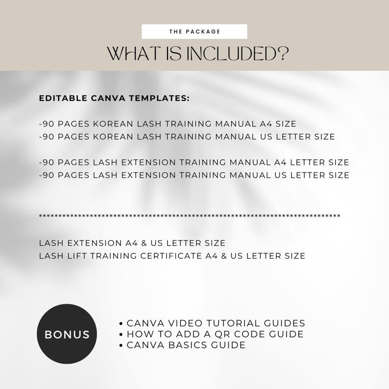Korean Lash Lift and Lash Extension Training Manual, Editable Canva ...