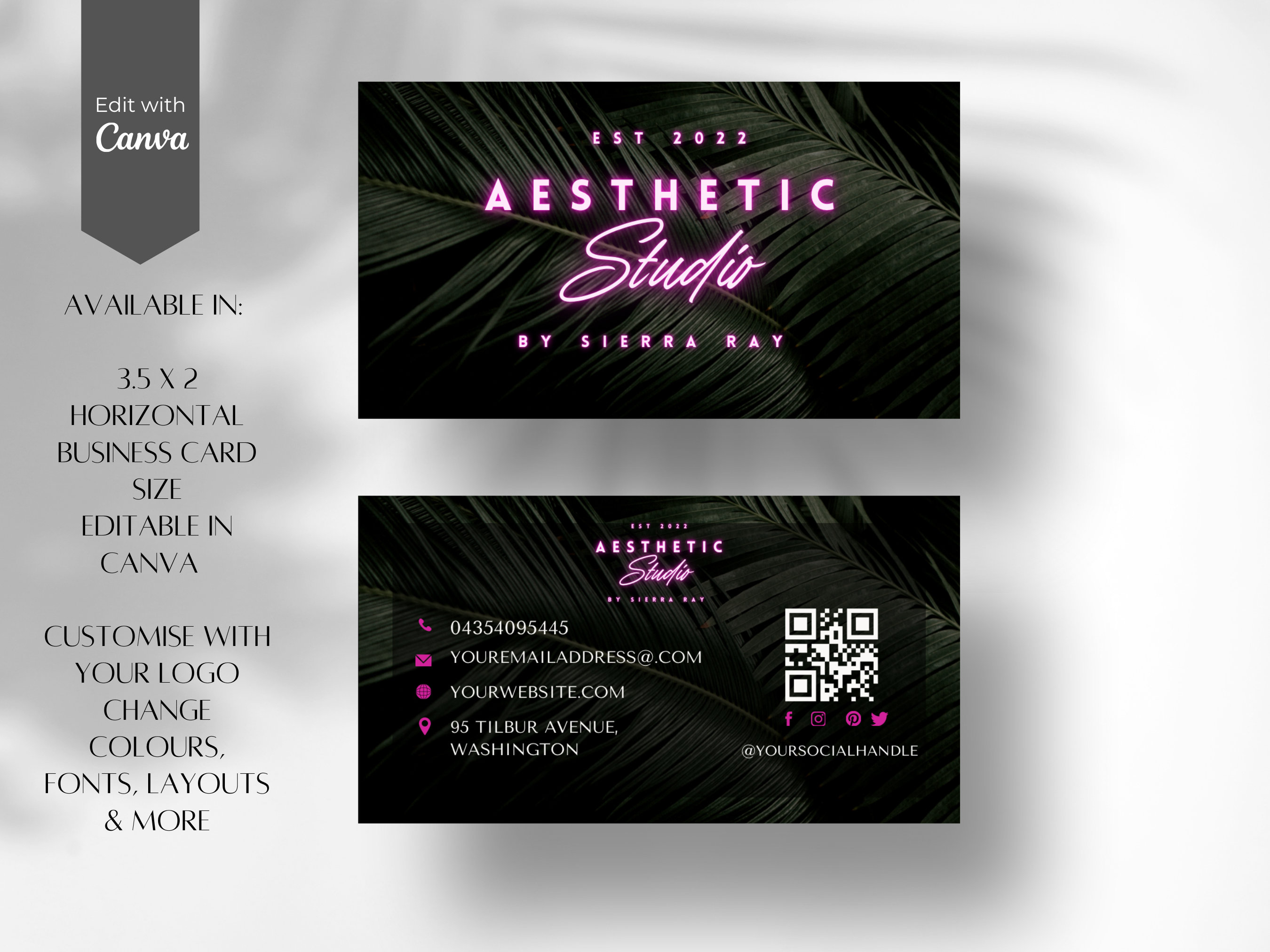 Esthetician Business Cards Designs