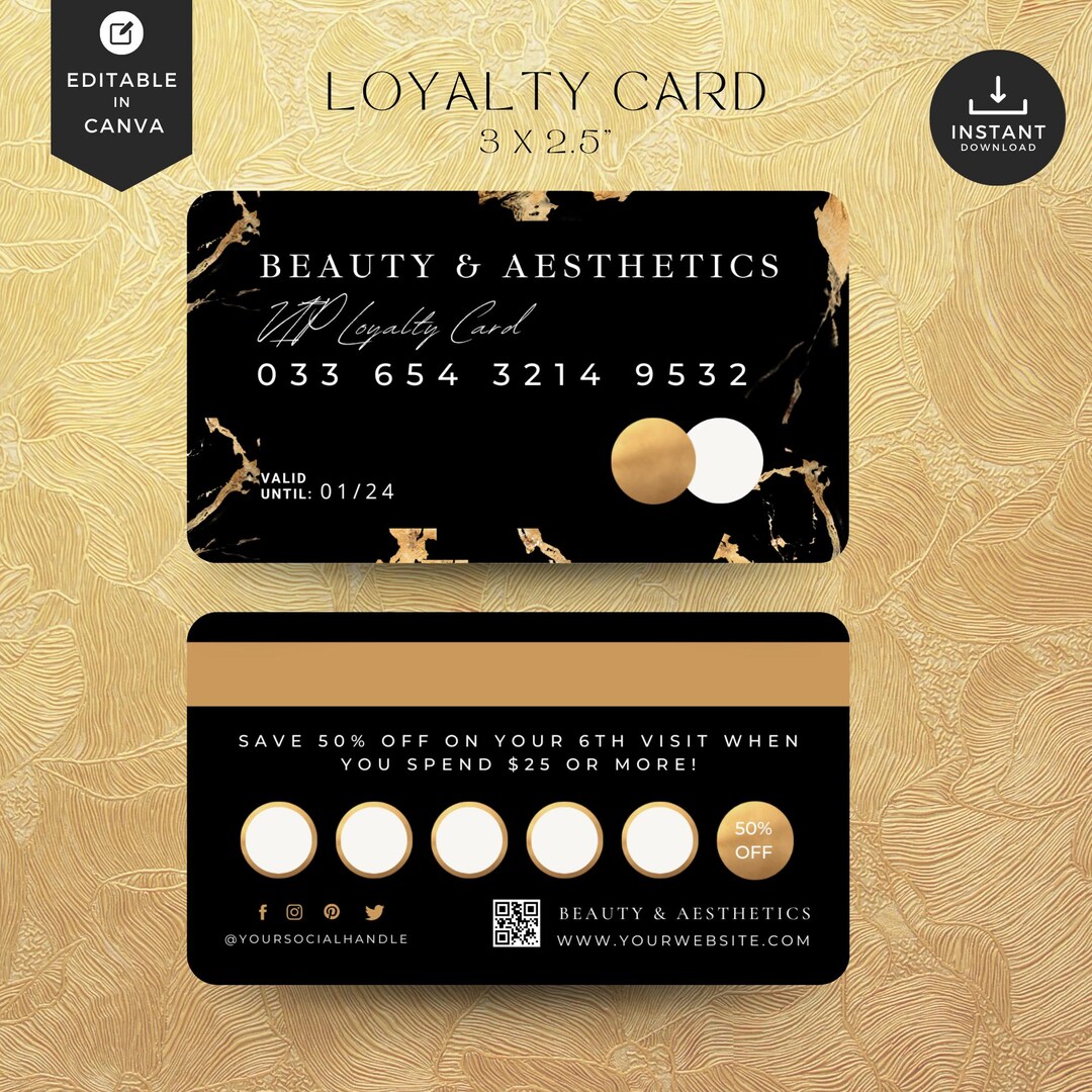 Business Loyalty Card, Beauty Business Card, Girl Boss Loyalty Card ...