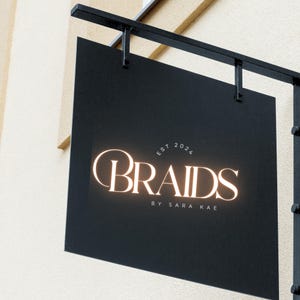 Hair Braider Logo, Logo Branding, 3 Logo Templates, Canva Diy Logo ...