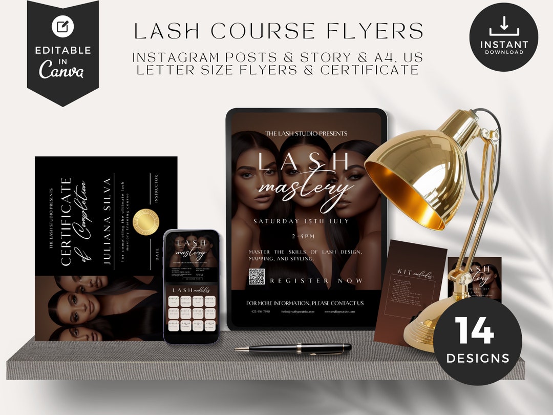 Lash Flyer,editable Eyelash Extensions Training, Beauty Class Flyer ...