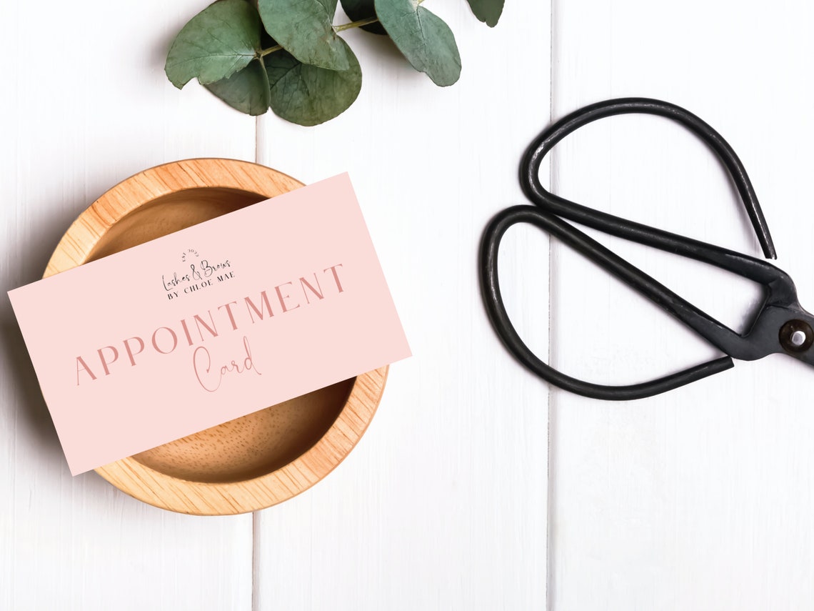 Editable Beauty Business Appointment Card Minimal | Etsy