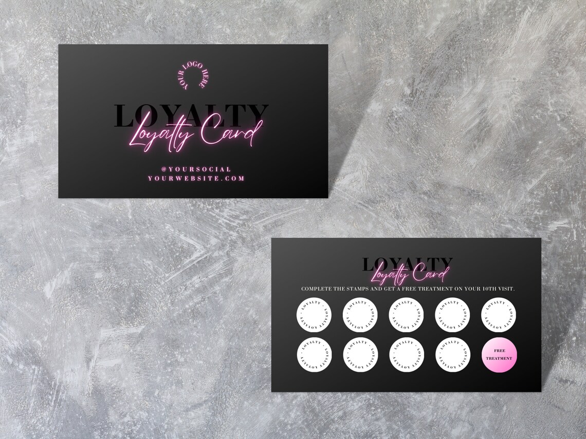 Business Loyalty Card Beauty Business Card Girl Boss Loyalty - Etsy