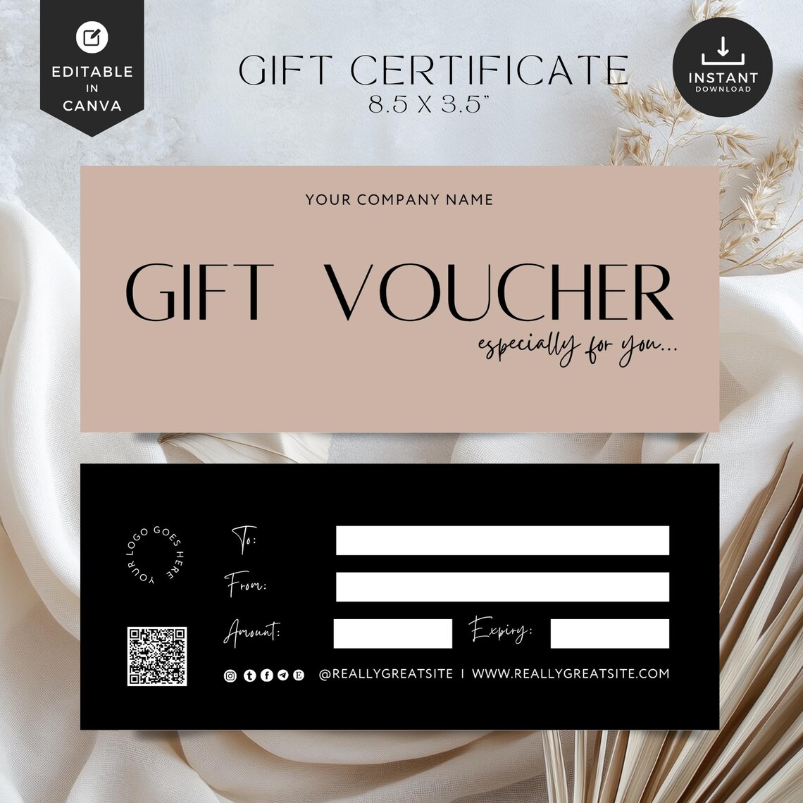 Printable Gift Voucher Template: Beauty, Esthetician, Lash & Nail Tech ...