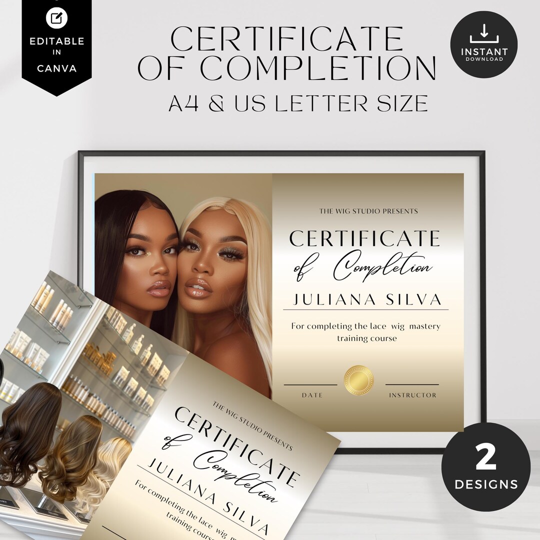 Diy Certificate of Completion,certificate Template,hair Training, Hair ...