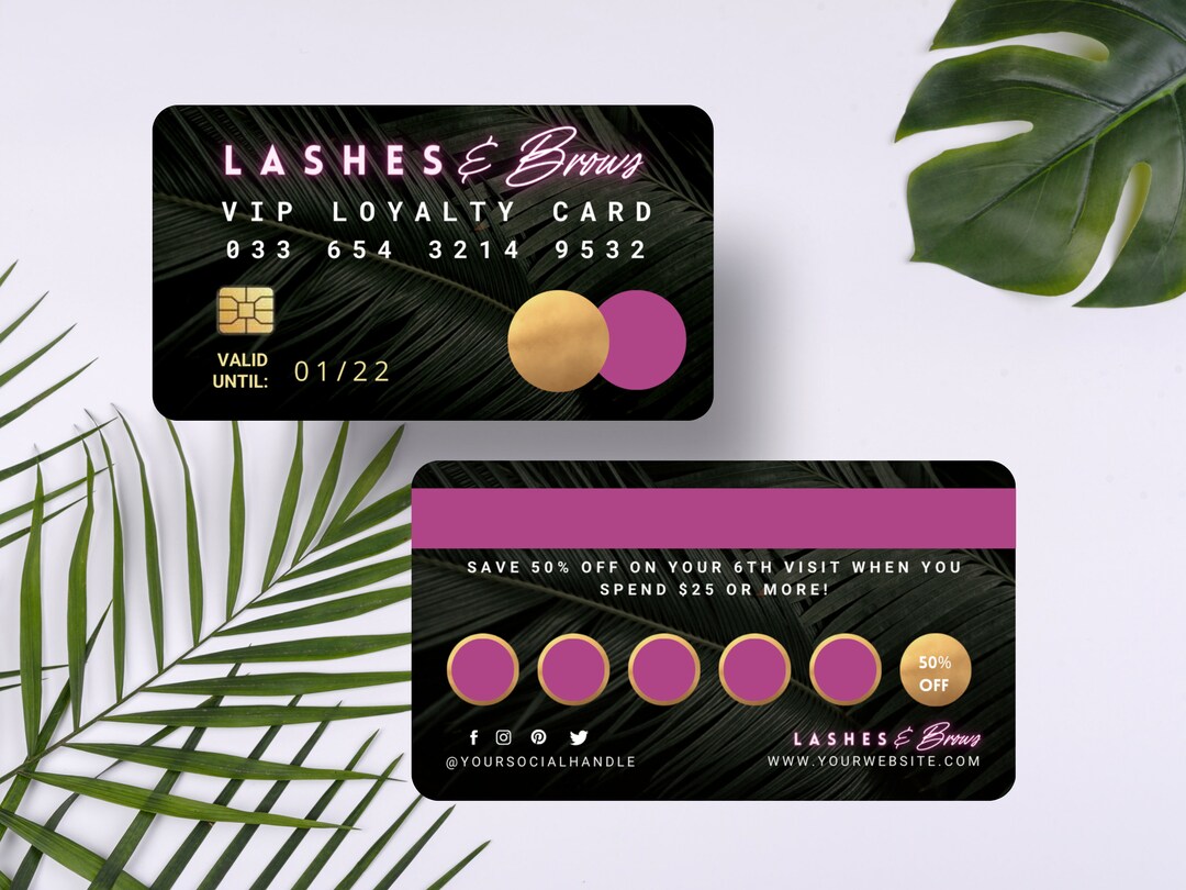 Diy Loyalty Punch Card, Credit Card Template, Editable Digital Business ...