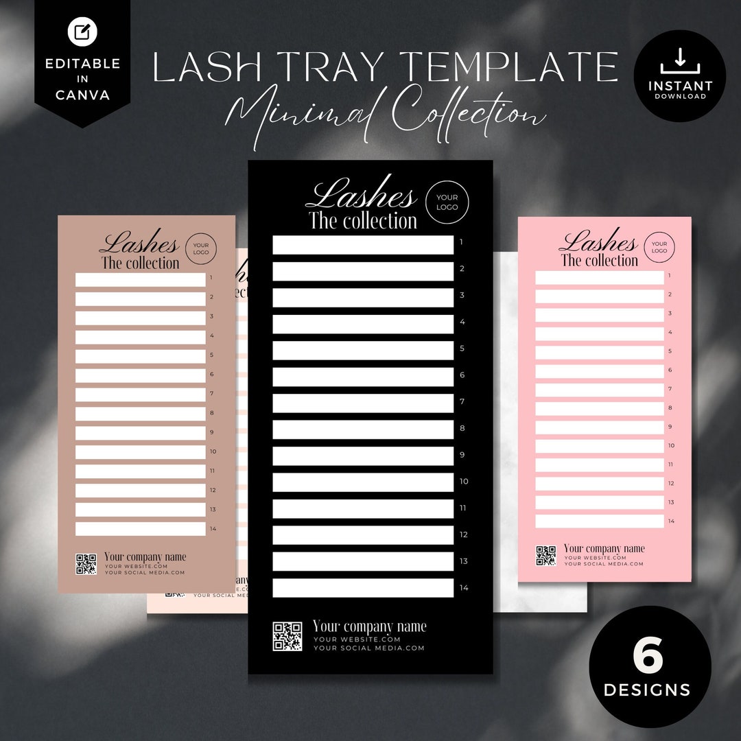 Lash Tray Template: Eyelash Packaging, Minimal Design (canva Digital ...