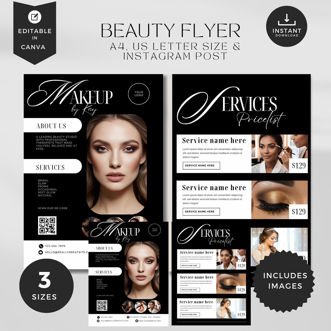 Diy Beauty Flyer Template,hair,make Up, Nail,esthetician, Botox,spa ...