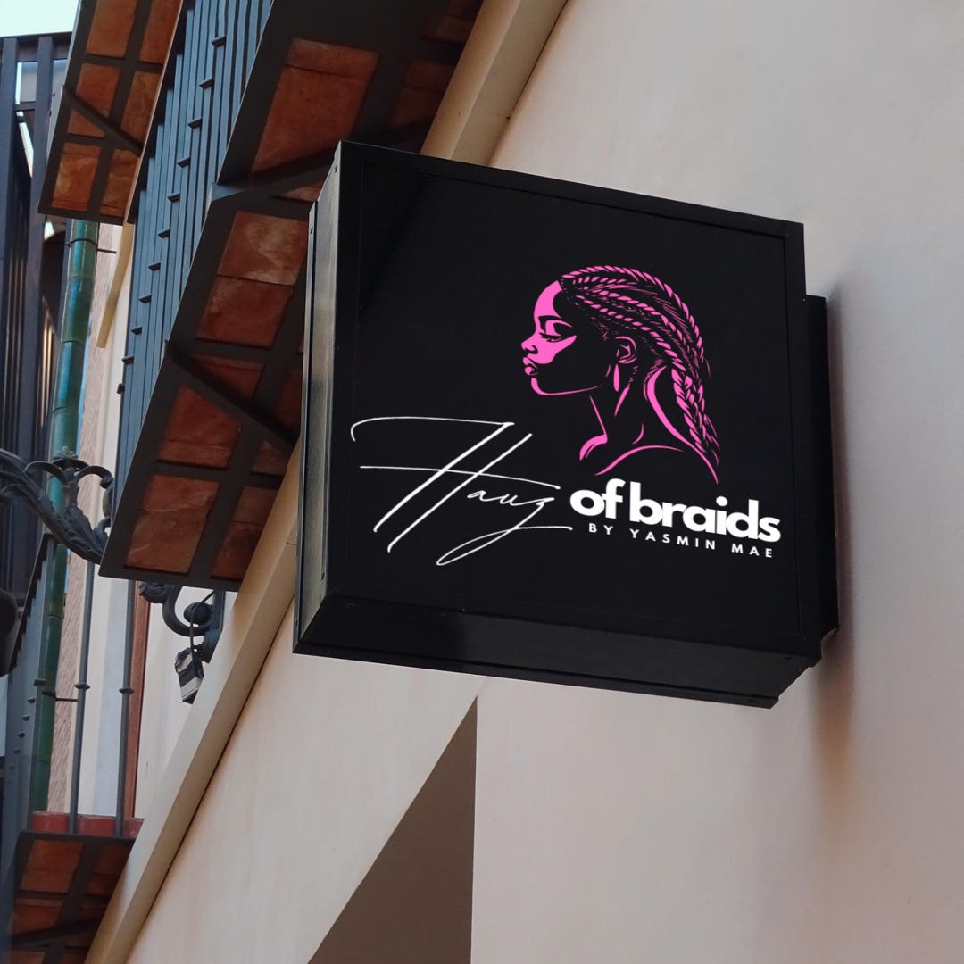 Hair Braider Logo, Logos Braided Wig,braid Logo,custom Logo Design,hair ...