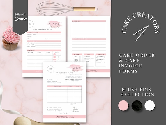 Cake Order Form Cake Invoice Template Cake Price List - Etsy UK