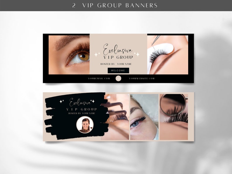 Set of 8 Facebook Cover Template for Lash Techs Beautician - Etsy