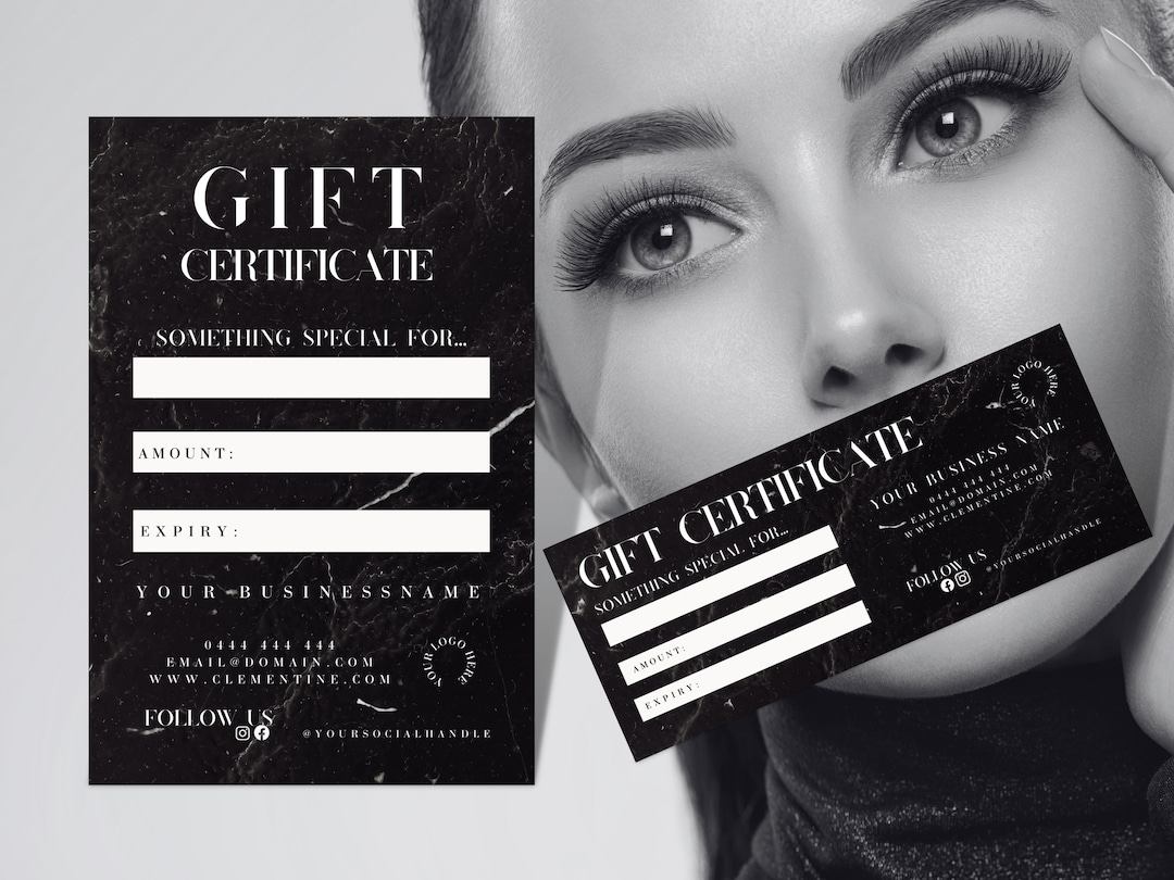 Gift Voucher Template, Printable Voucher, Beauty, Esthetician ...