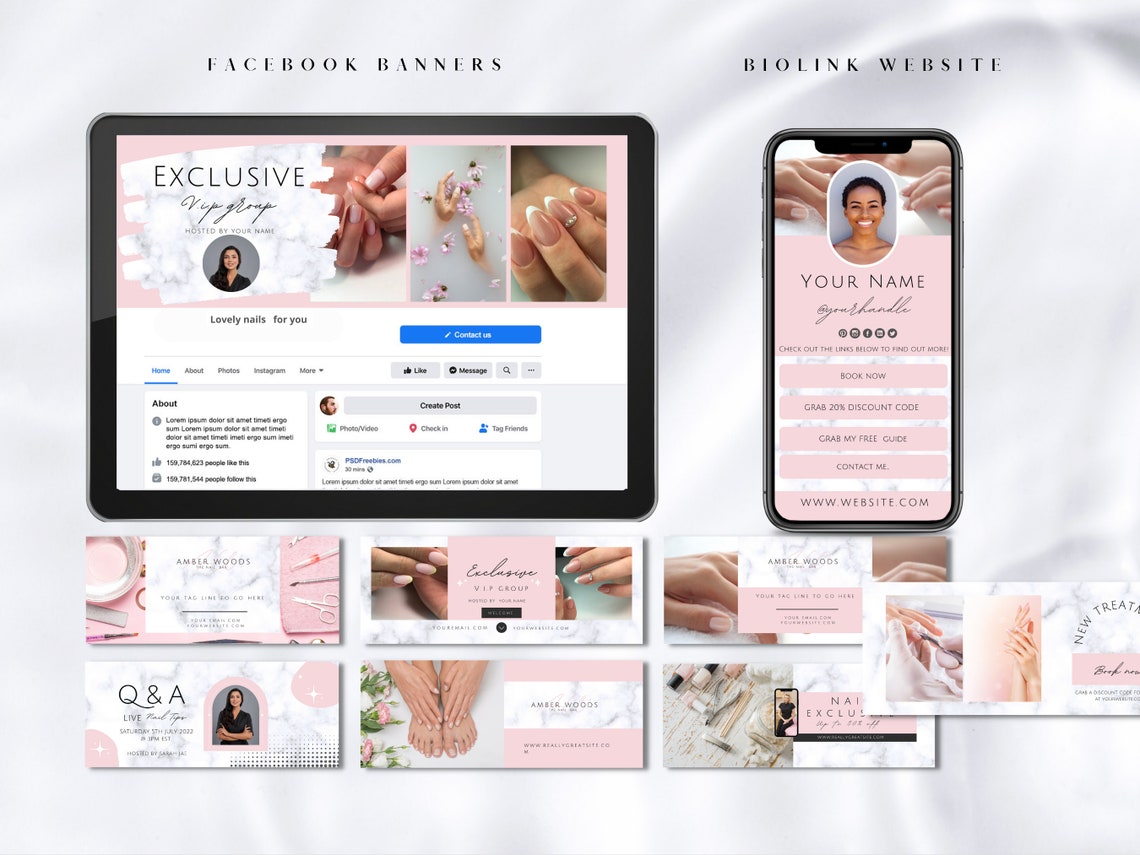 Nail Tech Branding Kit Beauty Templates for Nail Technicians - Etsy