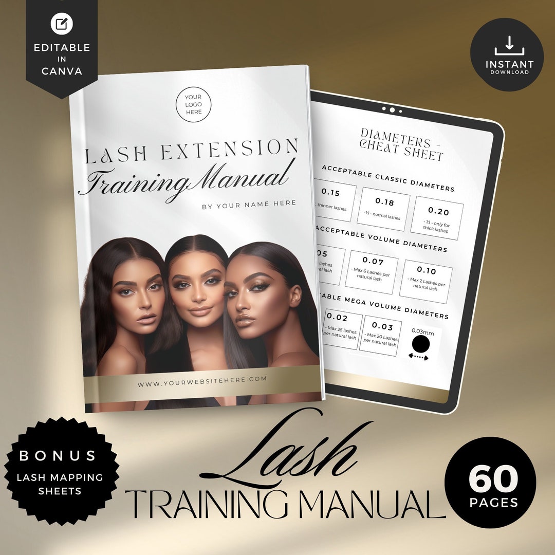 Lash Extension Training Manual: Editable Canva Ebook (61 Pages) - Etsy