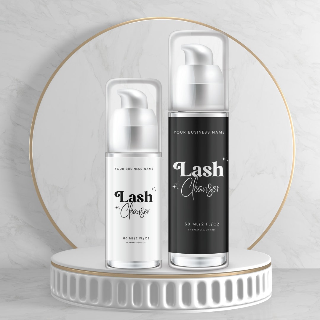 DIY Retro Black White Lash Shampoo Template, Lash Bath Label, Eye Lash ...