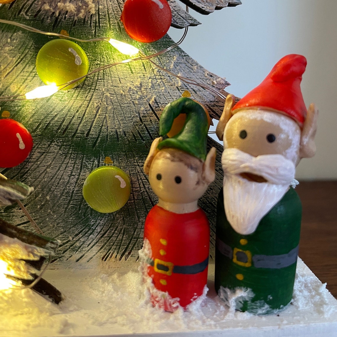 Light up Christmas Ornament Gingerbread Houses, Elf Christmas Ornament ...