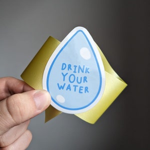 Water Sticker Drink Your Water Waterproof Stickers for Water Bottles - Etsy