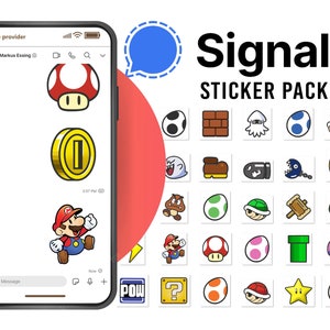 Digital Sticker Pack Super Mario | Signal Mario Stickers | the Mario ...
