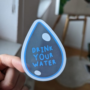 Water Sticker Drink Your Water Waterproof Stickers for Water Bottles - Etsy