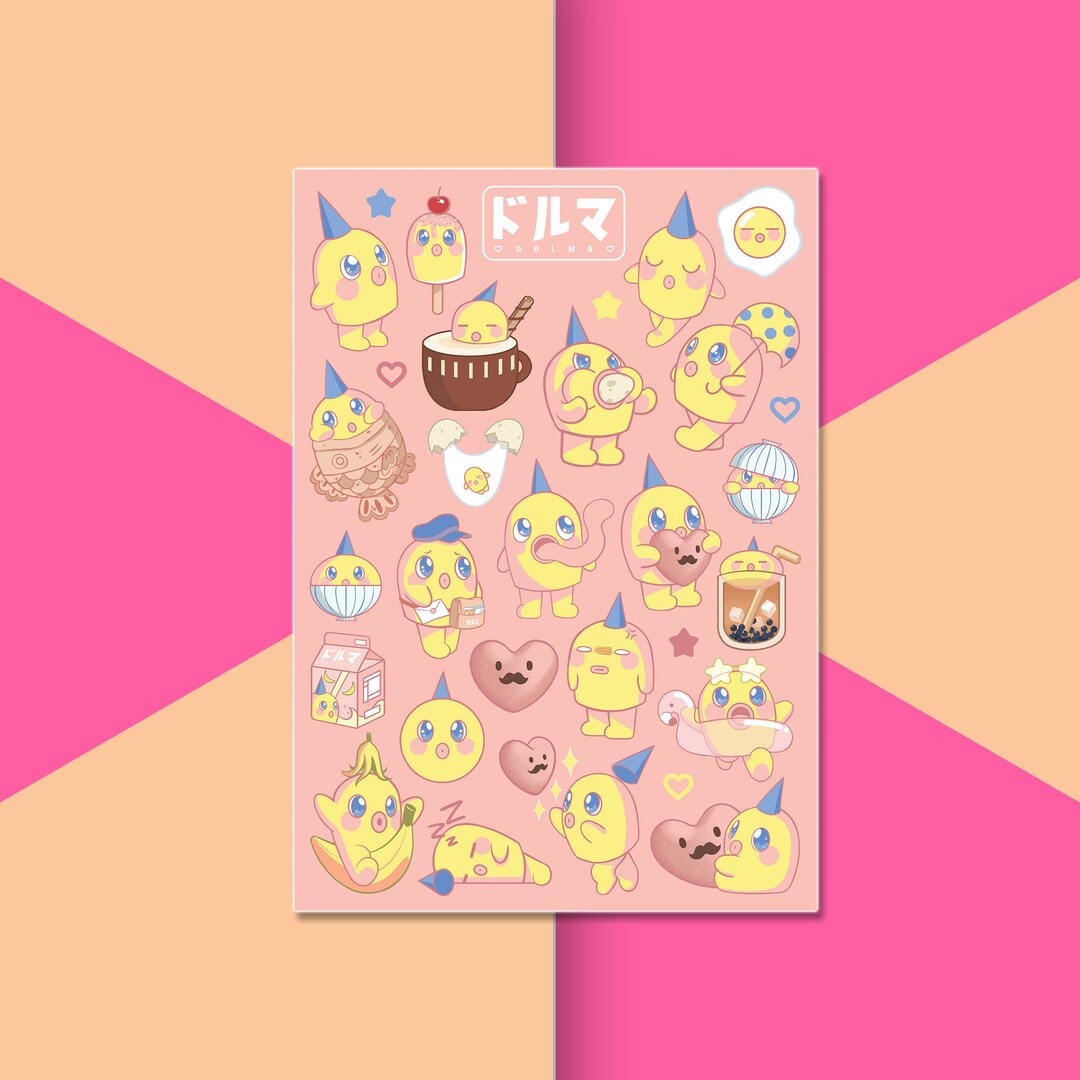 Dolma Sticker Sheet Cute and Kawaii Original Artwork Handmade Stickers ...
