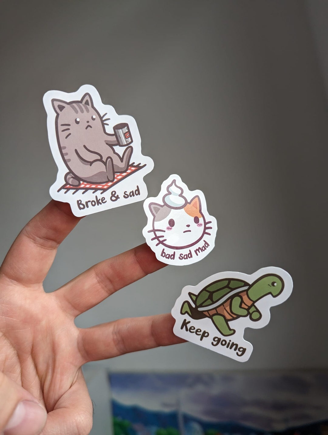 Cute Stickers | Broke and Sad | Animal Sticker | Turtle Keep Going ...