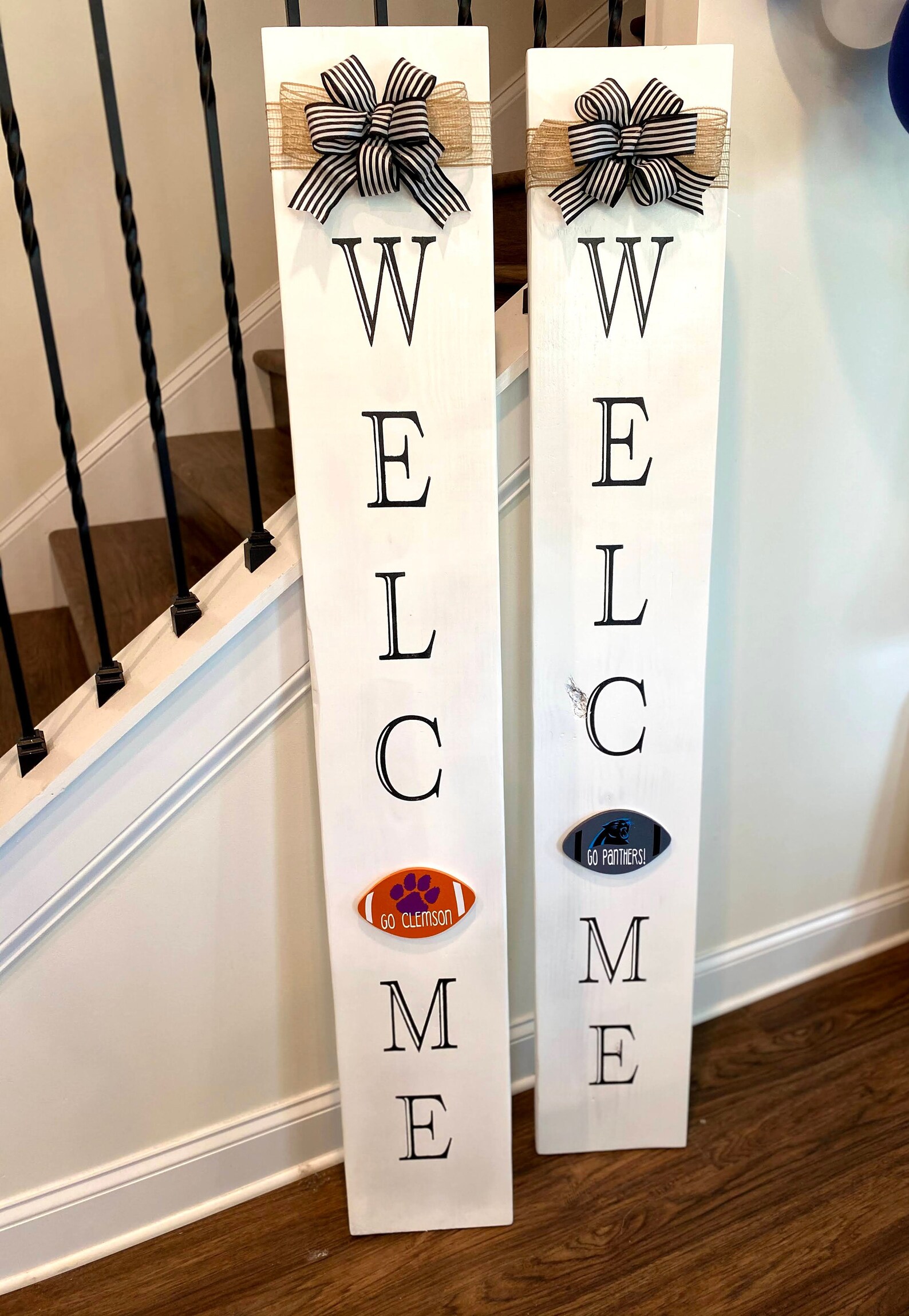 WELCOME vertical wooden sign with interchangable seasonal | Etsy