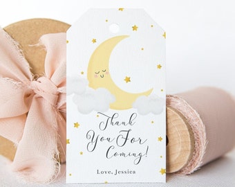 Editable Moon Favor Tag, Moon Thank You Tag, Printable Favor Label ...