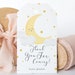 Editable Over the Moon Gift Tag Pastel Birthday Thank You Gold Gift ...