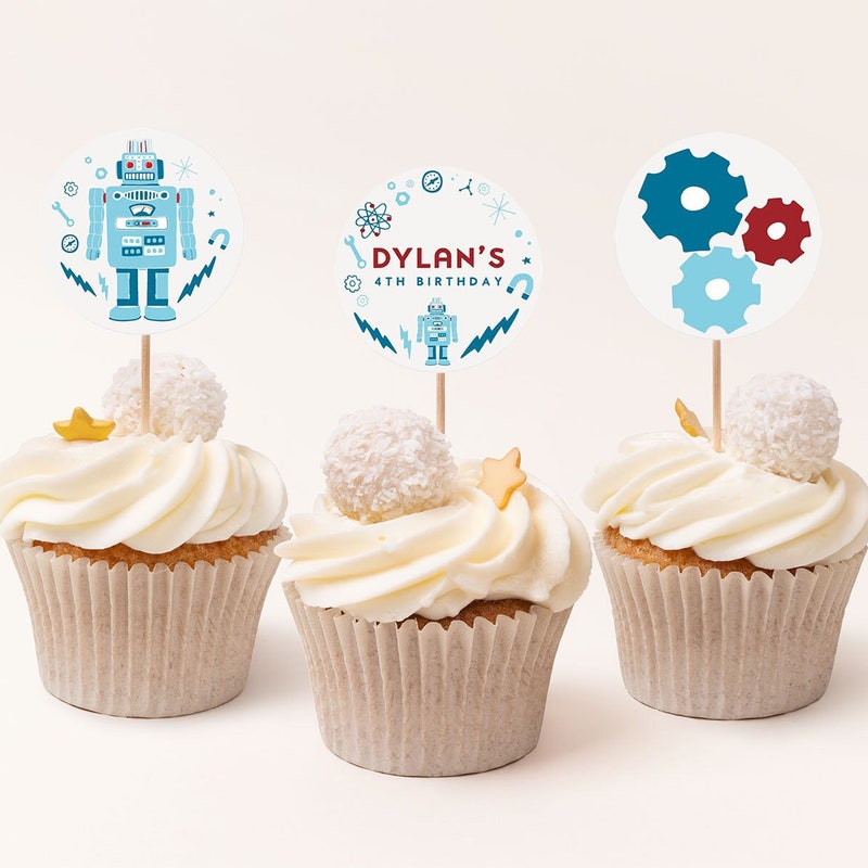 Robot Cupcake Topper - Etsy