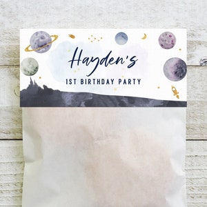 Outer Space Treat Bag Toppers Space Birthday Gift Bag Toppers - Etsy